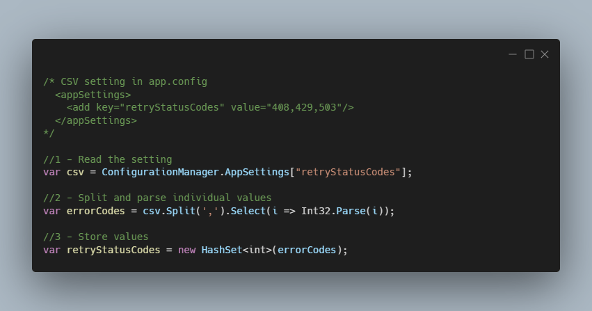 C Parse A Comma separated String From App config MAKOLYTE