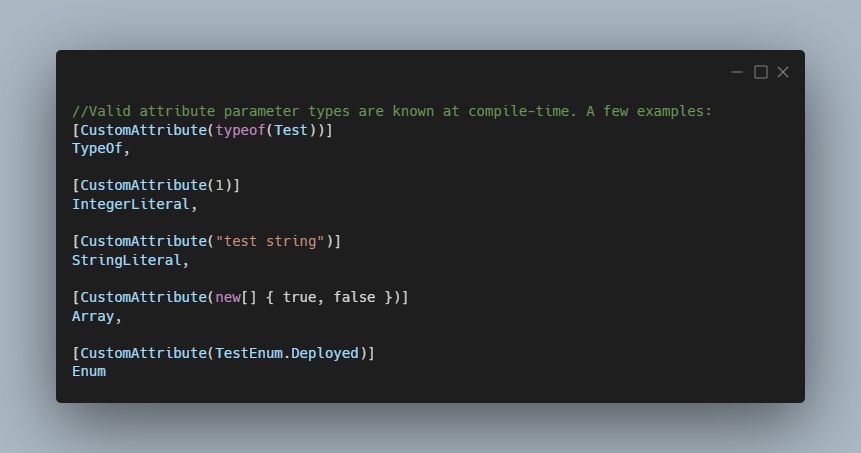 Error Attribute Constructor Has An Invalid Parameter Type