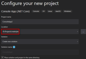 How to change the default project location in Visual Studio