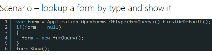 WinForms: How to check if another form is open | makolyte