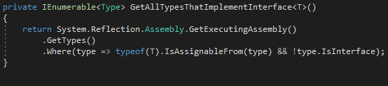 C Load All Types That Implement An Interface In The Current Assembly