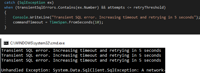 C# - Conditionally catch exceptions with filtering | makolyte