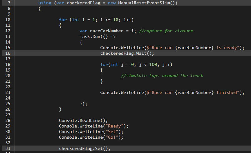 C# - ManualResetEventSlim and AutoResetEvent | makolyte
