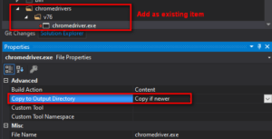 Error: chromedriver.exe file does not exist in the current directory