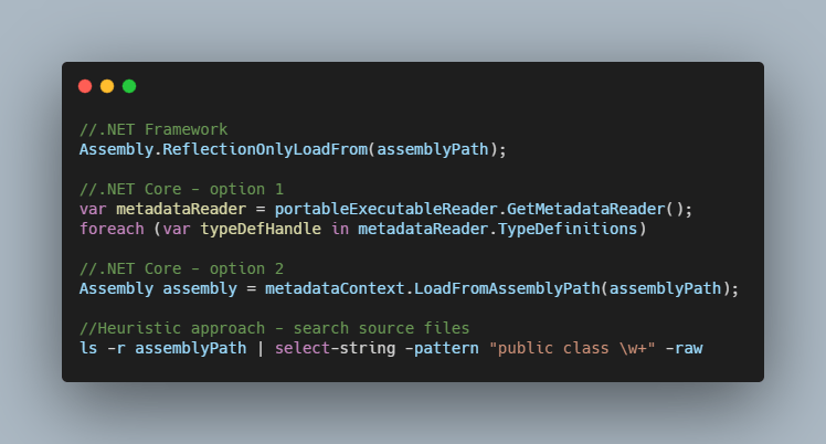 C# - Get types from assembly (reflection-only load) | makolyte