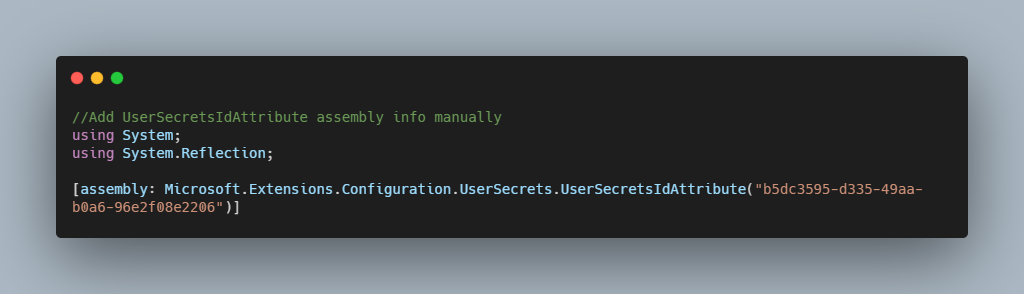 User Secrets Not Working Due To Missing Usersecretsidattribute 