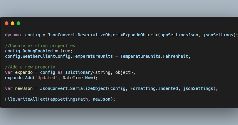 C How To Update Appsettings json Programmatically MAKOLYTE