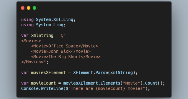 C Find XML Element By Name With XElement Linq 