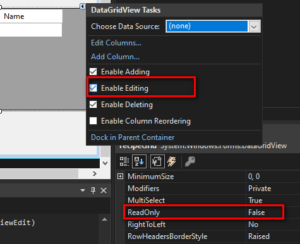 WinForms - Can’t edit a DataGridView column | makolyte