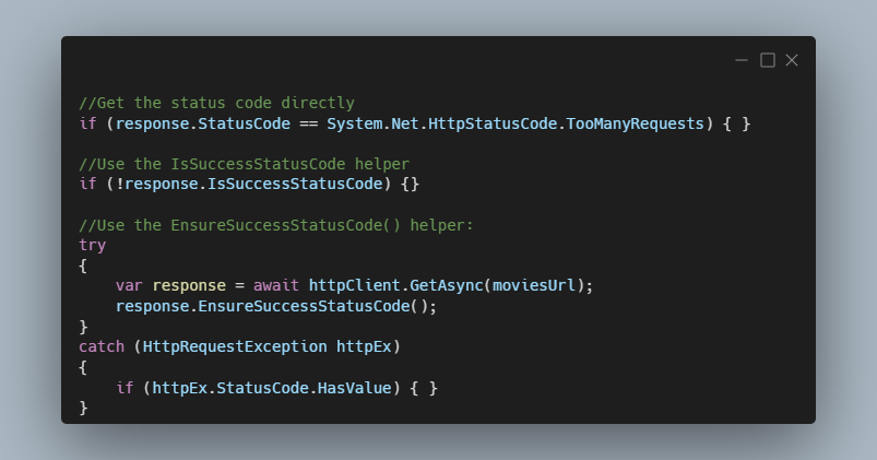 C How To Get The Status Code When Using HttpClient MAKOLYTE