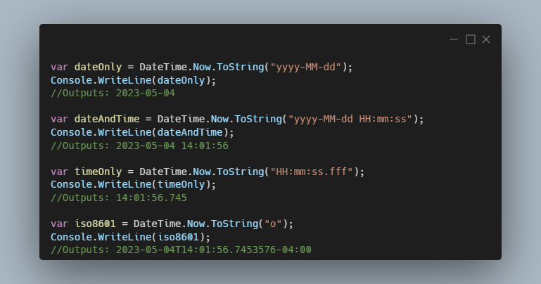 C Convert DateTime To String MAKOLYTE