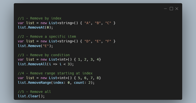 C Remove Items From A List MAKOLYTE